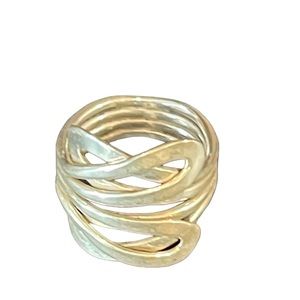 ELL | Jewelry | Sterling Silver 925 Ell Multi Layer Wrap Wide Band Ring ...